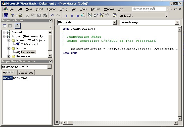Word VBA kursus - Introduktion til VBA - Makro vs. VBA